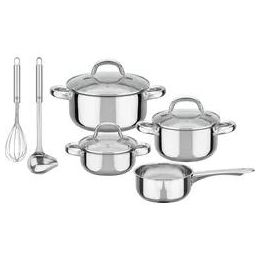 Topf-Set GSW "Montreal", silber (silberfarben), T&ouml;pfe, inkl. aller Kochutensilien die eine Haushaltsk&uuml;che ben&ouml;tigt, Induktion