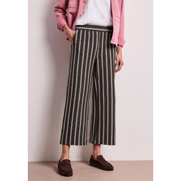 Jerseyhose Street One, Damen, Gr. 36, L&auml;nge 26, espresso braun, Jersey, 70% Baumwolle, 26% Polyester, 4% Elasthan, gestreift, comfort fit normal, Hosen Jerseyhose, im Streifendesign
