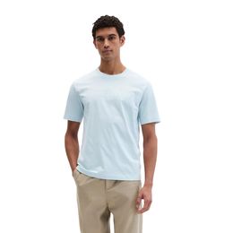 Marc O'Polo T-Shirt MARC O'POLO "aus Organic Cotton", Damen, Gr. L, calm blau, Obermaterial: 100% Baumwolle, unifarben, Basic, regular fit, Rundhals, Umschlagbund, Shirts T-Shirt