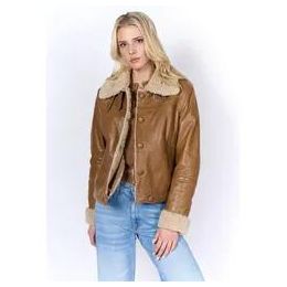 Lederjacke Freaky Nation "Cozy Mood-FN", Damen, Gr. M (38), beige, Oberstoff: 100% Schafsleder. Futter 100% Polyester, normal, Jacken