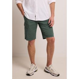Street One MEN Herren Bermudassmoke gr&uuml;n, Gr. 31, unifarben, Web, 98% Baumwolle, 2% Elasthan, Hosen, Middle Waist