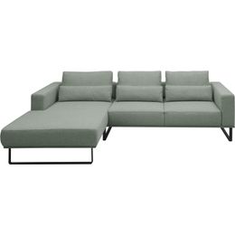 Ecksofa Musterring "JustB PM100", mint, B:292cm H:88cm T:185cm, 100% Polyester, Sofas, Ecksofa, Mit schwarzen Metallkufen und 292 cm Breite - 6 Farben w&auml;hlbar