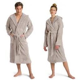M&ouml;ve Unisex-Bademantel M&Ouml;VE "Superwuschel Kapuze, ideal f&uuml;r Sauna & Spa, Hotelbademantel" Gr. S, wei&szlig; (cashmere), L:120cm, Walkfrottier, Hausm&auml;ntel, in Uni