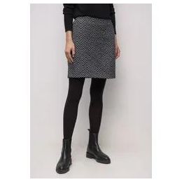 Minirock Street One, Damen, Gr. 42, schwarz, Stoff, 100% Polyester, gemustert, normal knielang, R&ouml;cke Minirock, mit Grafikmuster