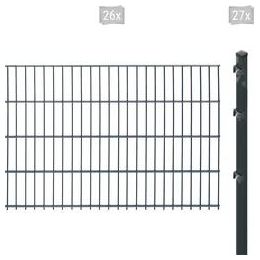 Doppelstabmattenzaun Arvotec "ESSENTIAL 83 zum Einbetonieren", grau (anthrazit), H:83cm, Kunststoff, Stahl, Zaunelemente, Zaunh&ouml;he 83 cm, Zaunl&auml;nge 2 - 60 m