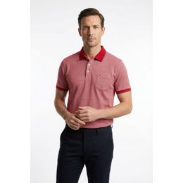 Poloshirt OLYMP "Casual", Herren, Gr. M, rot, Piqu&eacute;, Obermaterial: 100% Baumwolle, Shirts, Two-Tone Piqu&eacute;, Seitenschlitzen im Saum