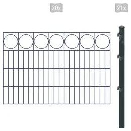 Doppelstabmattenzaun Arvotec "ESSENTIAL 80 zum Einbetonieren "Ring" mit Zierleiste", grau (anthrazit), H:80cm, Kunststoff, Stahl, Zaunelemente, Zaunh&ouml;he 80 cm, Zaunl&auml;nge 2 - 60 m
