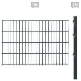 Doppelstabmattenzaun Arvotec "ESSENTIAL 83 zum Einbetonieren", grau (anthrazit), H:83cm, Kunststoff, Stahl, Zaunelemente, Zaunh&ouml;he 83 cm, Zaunl&auml;nge 2 - 60 m