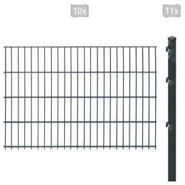 Doppelstabmattenzaun Arvotec "ESSENTIAL 83 zum Einbetonieren", grau (anthrazit), H:83cm, Kunststoff, Stahl, Zaunelemente, Zaunh&ouml;he 83 cm, Zaunl&auml;nge 2 - 60 m