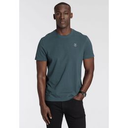 Rundhalsshirt DELMAO, Herren, Gr. S (44/46), gr&uuml;n (dunkelgr&uuml;n), Single Jersey, Obermaterial: 100% Baumwolle, unifarben, Basic, regular fit, Rundhals, Shirts Rundhalsshirt, Kurzarm, Regular Fit, basic, aus 100% Baumwolle, Topseller