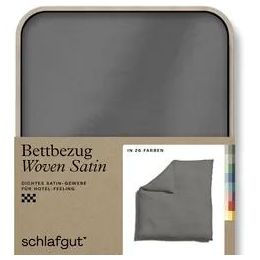 Bettbezug Schlafgut "Woven Satin", grau (grau mid), B:200cm L:200cm, Mako-Satin, Obermaterial: 100% Baumwolle, Bettbez&uuml;ge, besonders dicht gewebt, Mix & Match: passender Kissenbezug erh&auml;ltlich