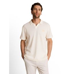 Poloshirt Tom Tailor, Herren, Gr. L, gardenia wei&szlig;, Single Jersey, Obermaterial: 60% Baumwolle, 40% Polyester, unifarben, regular fit normal, ohne Ausschnitt, Shirts, mit Logo Stickerei