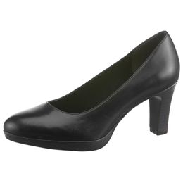 Pumps Tamaris "Zealot", Damen, Gr. 42, schwarz, Leder, clean, gepflegt, festlich, Schuhe Pumps, eleganter Pumps mit Trichterabsatz, Festtagsschuh in klassischer Linie, Topseller