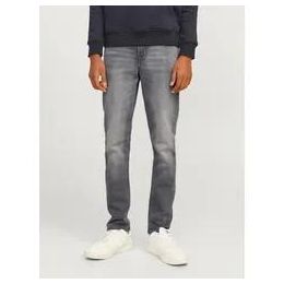 Jack & Jones Slim-fit-Jeans JACK & JONES JUNIOR "JJIGLENN JJORIGINAL MF 001 I.K NOOS JNR", Jungen, Gr. 158, N-Gr, grau (grau denim), Denim/Jeans, Obermaterial: 79% Baumwolle, 20% Polyester, 1% Elasthan, Abriebeffekte, slim fit kn&ouml;chellang, Jeans Slim-fit-Jeans