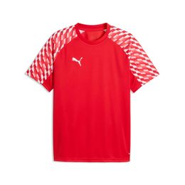 Trainingsshirt Puma "TEAMLIGA26 JERSEY", Damen, Gr. L, Puma rot, Puma wei&szlig;, Puma rot, Interlock, Obermaterial: 100% Polyester, mehrfarbig, regular fit normal, Rundhals, Shirts, Regular Fit, Kurzarm, atmungsaktiv, schnell trocknend