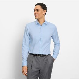 Langarmhemd OLYMP "No 6 six", Herren, Gr. 41, N-Gr, bleu, Web, Obermaterial: 97% Baumwolle, 3% Elastolefin, sehr schmal, 2-Knopf-Manschette, Hemden, Royal Kentkragen, Businesshemd, super slim fit