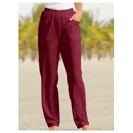 Schlupfhose Classic Basics, Damen, Gr. 40, Normalgr&ouml;&szlig;en, rot (weinrot), 100% Baumwolle, unifarben, lang, Hosen Schlupfhose, Topseller