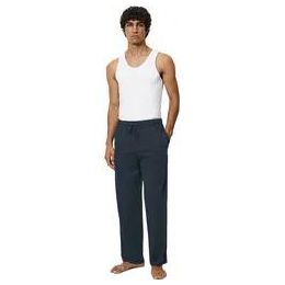 Marc O'Polo Loungehose MARC O'POLO "Mix & Match Cotton", Damen, Gr. XXL, N-Gr, blau (schwarz navy), Single Jersey, Obermaterial: 100% Baumwolle, unifarben, regular fit lang, Hosen Loungehose, mit Tunnelzug und Bindeband, Regular Fit