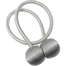 Raffhalter Gardinia "Flex-S mit Magnet", silber (silberfarben), B:0,8cm L:48cm &Oslash;:8cm, Obermaterial: 75% Kunststoff, 25% Polyester, Raffhalter, vielf&auml;ltige Anbringungsm&ouml;glichkeiten