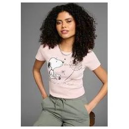 Kurzarmshirt Kangaroos, Damen, Gr. 36/38, rosa, Rippware, Obermaterial: 100% Baumwolle, bedruckt, meliert, metallic, Basic h&uuml;ftbedeckend, Rundhals, Shirts, sehr figurbetonte Passform, bedruckte, melierte und metallic Optik