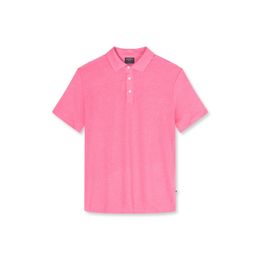 Poloshirt OLYMP "OLYMP Casual Wirk", Damen, Gr. L, pink, 95% Leinen, 5% Elasthan, Shirts
