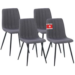 ALBATROS Esszimmerst&uuml;hle 4er Set GARDA anthrazit - Komfortabler Polsterstuhl f&uuml;r Modernes und Stilvolles Design am Esstisch - K&uuml;chenstuhl oder Stuhl Esszimmer, hohe Belastbarkeit bis 110kg