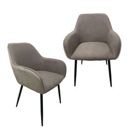 HTI-Living Stuhl Albany Soft Hellbraun 2er-Set