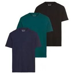 MAN'S WORLD T-Shirt MAN'S WORLD "neue Farben", Herren, Gr. 64 (3XL), dk, gr&uuml;n, blau, schwarz, Single Jersey, Obermaterial: 100% Baumwolle, unifarben, Basic, normal, Rundhals, normaler Saum, Shirts T-Shirt, Kurzarm, unifarben, Rundhals, aus Baumwolle, Topseller