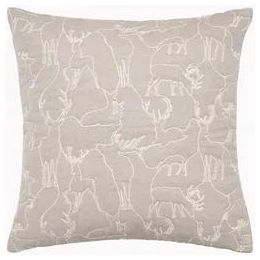Dekokissen Pad "WILD DEER", beige, B:60cm H:2cm L:60cm, Obermaterial: 75% Polyester, 25% Baumwolle, Dekokissen_Sitzkissen_Kissenh&uuml;llen, made in europe