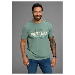 MAN'S WORLD T-Shirt MAN'S WORLD, Herren, Gr. 3XL (64/66), gr&uuml;n, Single Jersey, Obermaterial: 100% Baumwolle, bedruckt, regular fit, Rundhals, Shirts T-Shirt, Kurzarm, Regular Fit, mit Print, Rundhalsausschnitt
