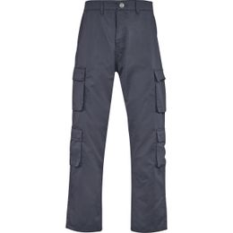 Cargohose DROPSIZE "Dropsize Dropsize Double Cargo Pocket Workwear Pants", Herren, Gr. W32, Normalgr&ouml;&szlig;en, charcoal, 65% Polyester, 35% Baumwolle, unifarben, normal, Hosen Cargohose