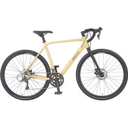 Gravelbike Prophete "Graveler" Gr. 55, beige (beige, schwarz), Fahrr&auml;der, Herren, 55cm, 28 Zoll (71,12cm) hinten: 28 Zoll (71,12cm), f&uuml;r Herren, Kettenschaltung