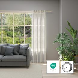 Neutex for you! Vorhang NEUTEX FOR YOU "Allure" Gr. 1, braun (cappuccino), B:140cm H:245cm, Jacquard, Polyester, Gardinen, HxB: 245x140, &Ouml;senschal mit Metall&ouml;sen