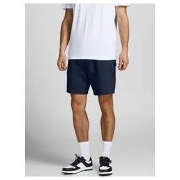 Jack & Jones Sweatshorts JACK & JONES "JPSTGORDON mit elastischem Bund", Herren, Gr. XS, N-Gr, blau (navy blazer), Web, Obermaterial: 61% Polyester, 39% Baumwolle, unifarben, slim fit kniefrei, Hosen Sweatshorts, unifarben, modisch, regular fit, Webstoff