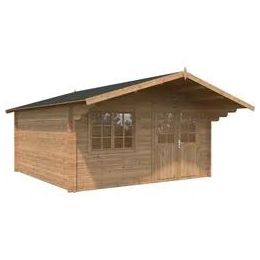 Gartenhaus Palmako "B_ritta", braun (hellbraun), ohne Dacheindeckung, Massivholz, Gartenh&auml;user, Gartenhaus, 17,5 qm