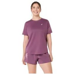 Laufshirt asics "ICON SS TOP", Damen, Gr. M, velvet lila, Obermaterial: 100% Polyester, Shirts Laufshirt