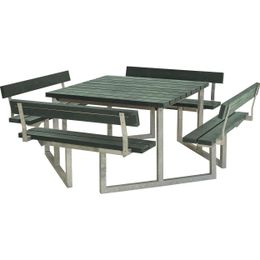 Garten-Essgruppe Plus "&raquo;Twist&laquo; Kombim&ouml;bel mit 2 R&uuml;ckenlehnen", gr&uuml;n, B:227cm H:76cm T:227cm, Polywood, Stahl, Sitzm&ouml;bel-Sets, 227x227x76/45 cm