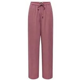 Schlupfhose Only "ONLSIESTA MW PULL-UP LINEN BL PNT NOOS", Damen, Gr. L, L&auml;nge 32, rose braun, Web, Obermaterial: 80% Viskose, 20% Leinen, unifarben, straight fit normal, Hosen Schlupfhose, Viskosemischung
