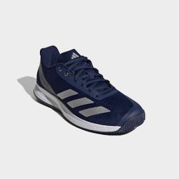 Tennisschuh adidas Performance "COURTFLASH SPEED 2", Herren, Gr. 44,5, dkblau, silvmt, ftwwht, Synthetik, Textil, Schuhe, f&uuml;r Hartcourt, All-Court