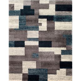 Teppich OCI DIE TEPPICHMARKE "STEADY ALLOVER" Gr. 1, blau (petrol, grau), B:65cm H:20mm L:130cm, Polypropylen (PP), Teppiche, Teppich, Fris&eacute; Kurzdlor, Mosaik, robust, Wohnzimmer