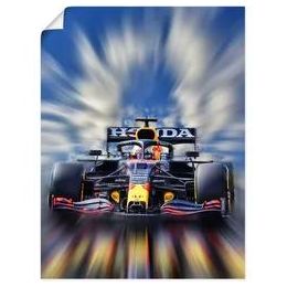 Wandbild Artland "Max Verstappen - Weltmeister der Formel1", blau (farbe bild(er): blau), B:30cm H:40cm, Bilder, als Alubild, Leinwandbild, Poster in verschied. Gr&ouml;&szlig;en