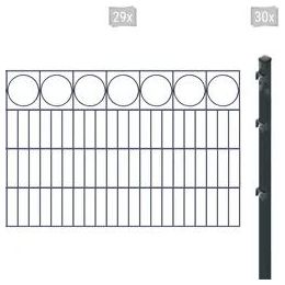Doppelstabmattenzaun Arvotec "ESSENTIAL 80 zum Einbetonieren "Ring" mit Zierleiste", grau (anthrazit), H:80cm, Kunststoff, Stahl, Zaunelemente, Zaunh&ouml;he 80 cm, Zaunl&auml;nge 2 - 60 m