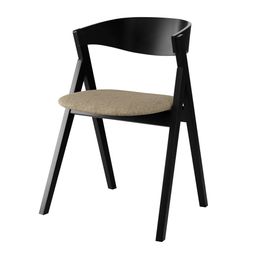 Stuhl HAMMEL FURNITURE "City by Hammel", , schwarz lackiert, schwarz lackiert, beige, B:57cm H:76cm T:50cm, Massivholz, Stoff, St&uuml;hle, Stuhl, Massivholz, gepolsterte Sitzfl&auml;che, versch. Farbvarianten