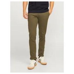 Jack & Jones Chinos JACK & JONES "JPSTMARCO JJFURY ANA", Damen, Gr. 30, L&auml;nge 30, gr&uuml;n (olive night), Web, Obermaterial: 98% Baumwolle, 2% Elasthan, unifarben, slim fit normal, Hosen, Baumwollmischung, slim fit