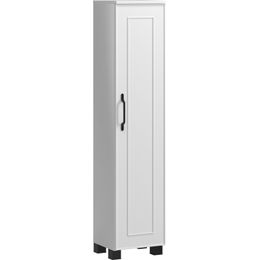 Midischrank Welltime "CADIZ, ged&auml;mpfte Scharniere", matt wei&szlig;, B:30cm H:130cm T:35cm, MDF, Schr&auml;nke, Midischrank