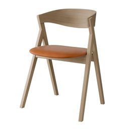 Stuhl HAMMEL FURNITURE "City by Hammel", , wei&szlig; pigmentiert klar lackiert, wei&szlig; pigmentiert klar lackiert, cognac, B:57cm H:76cm T:50cm, Leder, Massivholz, St&uuml;hle, Stuhl, Massivholz, gepolsterte Sitzfl&auml;che, versch. Farbvarianten