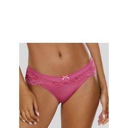Panty Lascana "Valentina", Damen, Gr. 48/50, pink, Microfaser, Obermaterial: 87% Polyamid, 13% Elasthan, k&ouml;rpernah, Unterhosen Panty, aus extravaganter Spitze