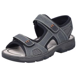 Riemchensandale Rieker, Herren, Gr. 46, grau (dunkelgrau), Lederimitat, Textil, Schuhe Riemchensandale, Sommerschuh, Klettschuh, Outdoorschuh, in Trekking-Optik