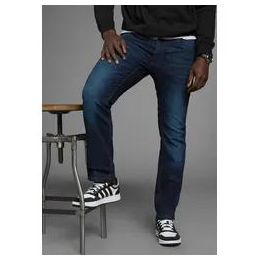 Stretch-Jeans Arizona, Herren, Gr. 33, L&auml;nge 34, blau (dunkelblau used), Denim/Jeans, Obermaterial: 98% Baumwolle, 2% Elasthan, unifarben, Basic, straight fit lang, Jeans, gerade geschnittenes Bein, niedrige Leibh&ouml;he