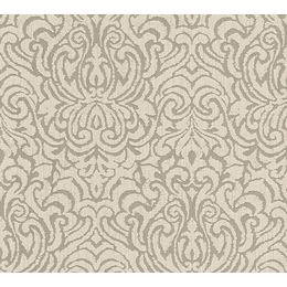 Textiltapete ARCHITECTS PAPER "Tessuto", beige (beige braun), B:0,53m L:10,05m, Viskose, Vlies, Tapeten, Tapete Barock Tapeten Wohnzimmer Schlafzimmer K&uuml;che modern Flur Design